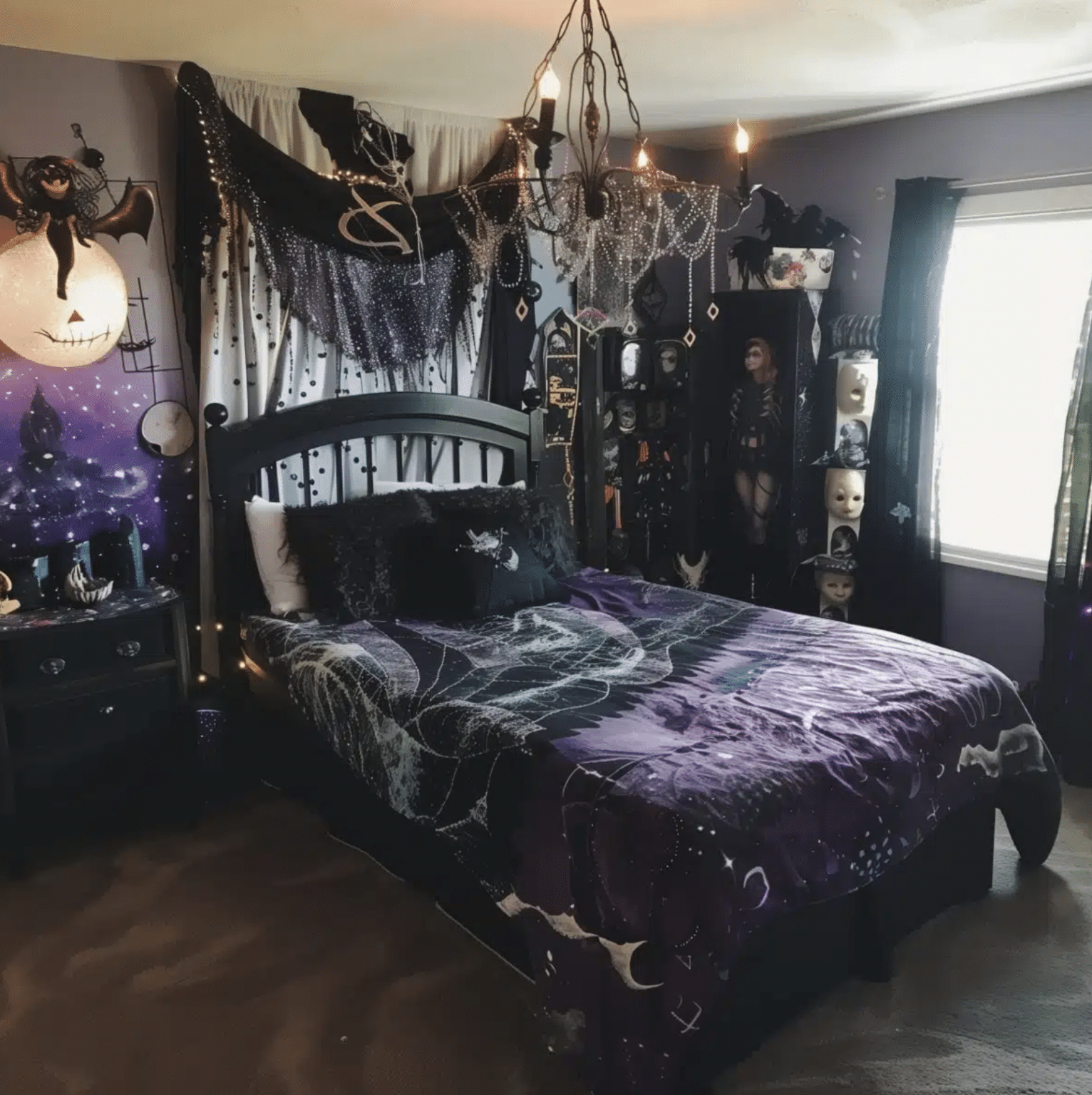 21 Unique 90s Whimsy Goth Bedroom Ideas You Should See - Drop By My Home