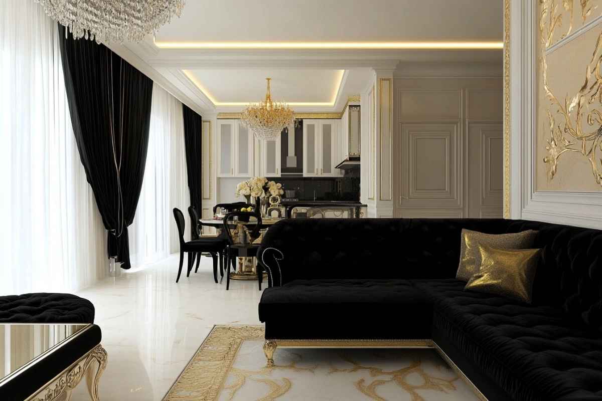 18 Classy Black and Gold Living Room Ideas - Drop By My Home